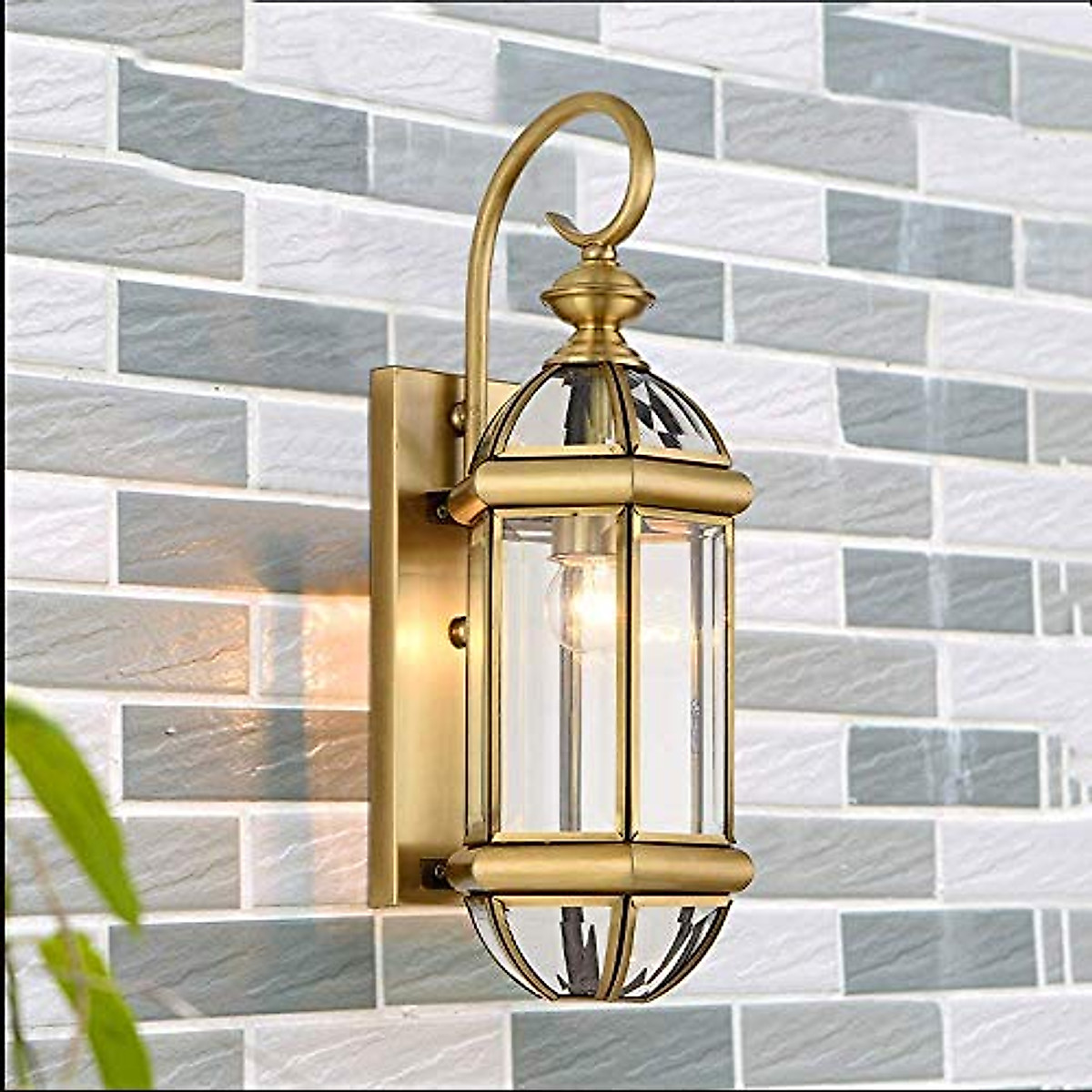 PEHUB Full Copper Wall Light E27 High Brightness Glass Wall Sconce Lamp European Luxury Elegant Lamp Fashion Creative Restaurant Aisle Indoor/Outdoor Wall Lantern Lighting Fixture Exterior Light Fixtu