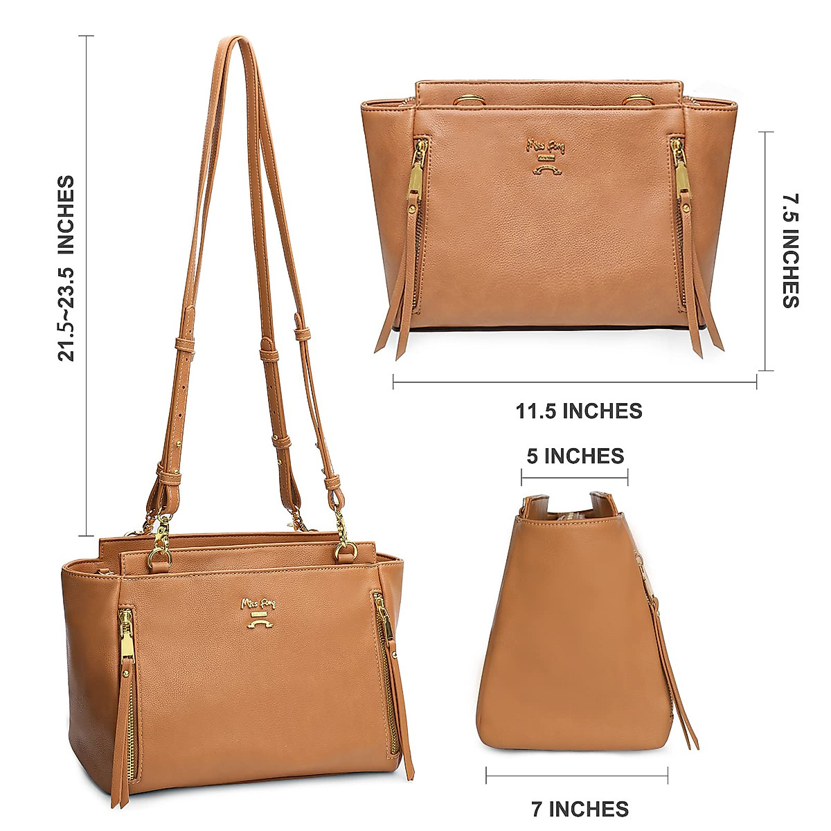 miss fong Small Diaper Bag Mini Diaper Bag, Crossbody Diaper Bags, Diaper Bag Purse, Diaper Clutch with 7 Diaper Bag Organizers,2 Insulated Pockets and Adjustable Shoulder Strap(Brown)