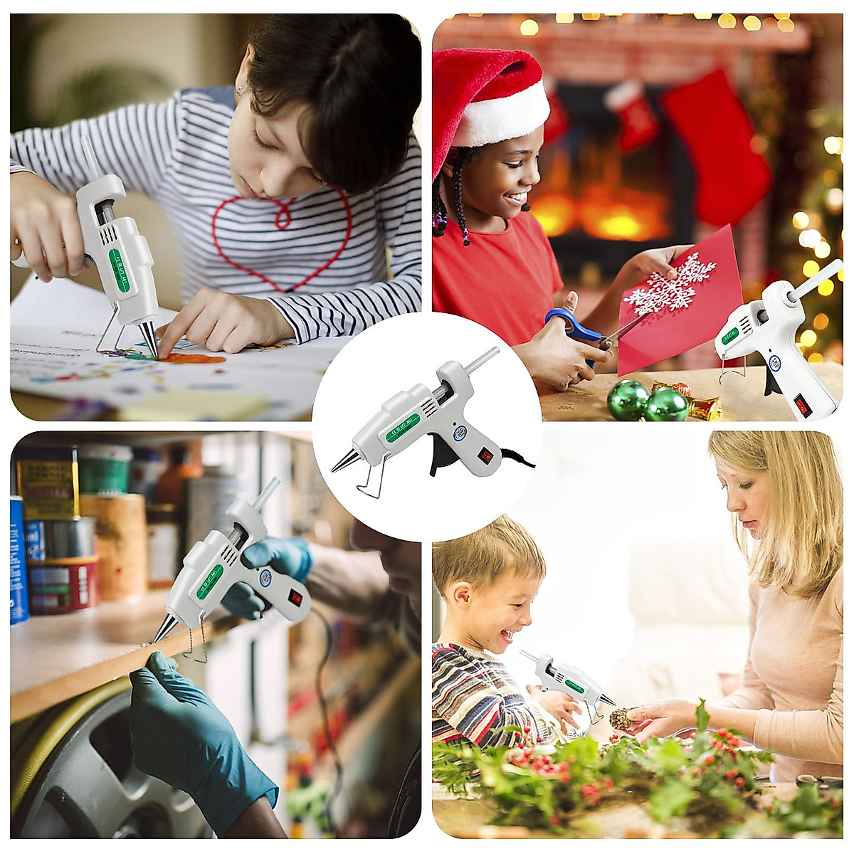 SHJADE Mini Hot Glue Gun with 30 Glue Sticks, Fast Heating Hot Melt Gun, 20W Glue Gun Kit, Lightweight Craft Gun for DIY, Home Repairs, Kids' School Projects, White