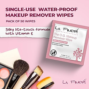 La Fresh Makeup Removal Facial Cleansing Wipes, Waterproof, 50 Count - Skin Care Travel Essentials