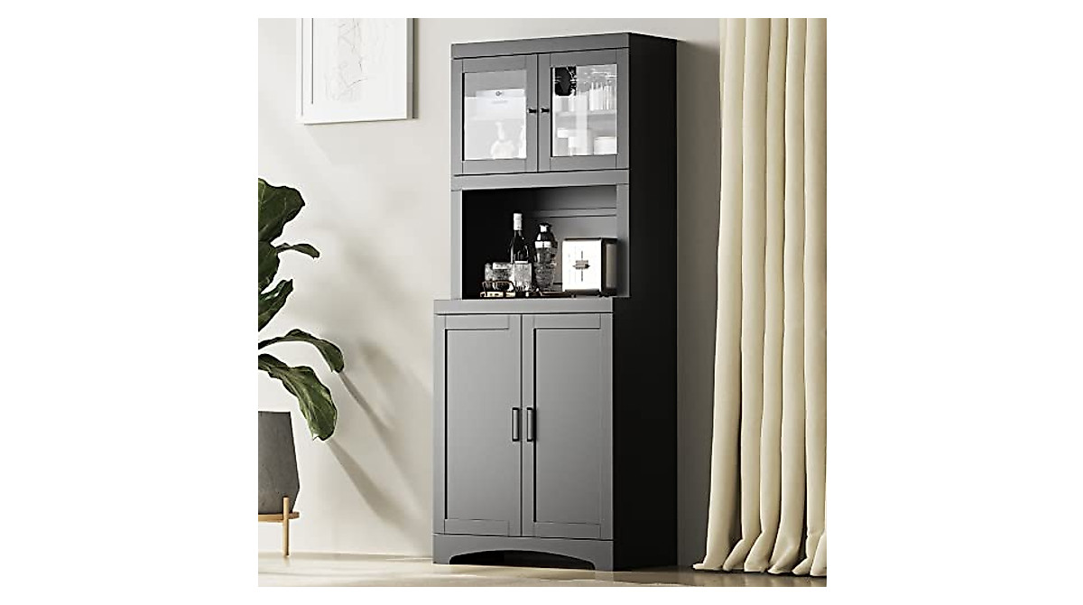 Cozy Castle 70" Kitchen Pantry with Adjustable Shelves and Doors