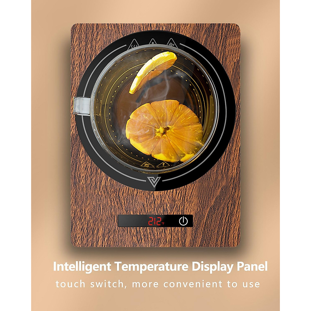 Mug Warmer, 200W Coffee Mug Warmer for Desk with Temperature Display, Candle Warmer for Large Jar, 5 Modes(113℉-212℉), 12h Timer, Ideal Coffee Gifts for Festival Birthday Women Men Mom Dad Grandma