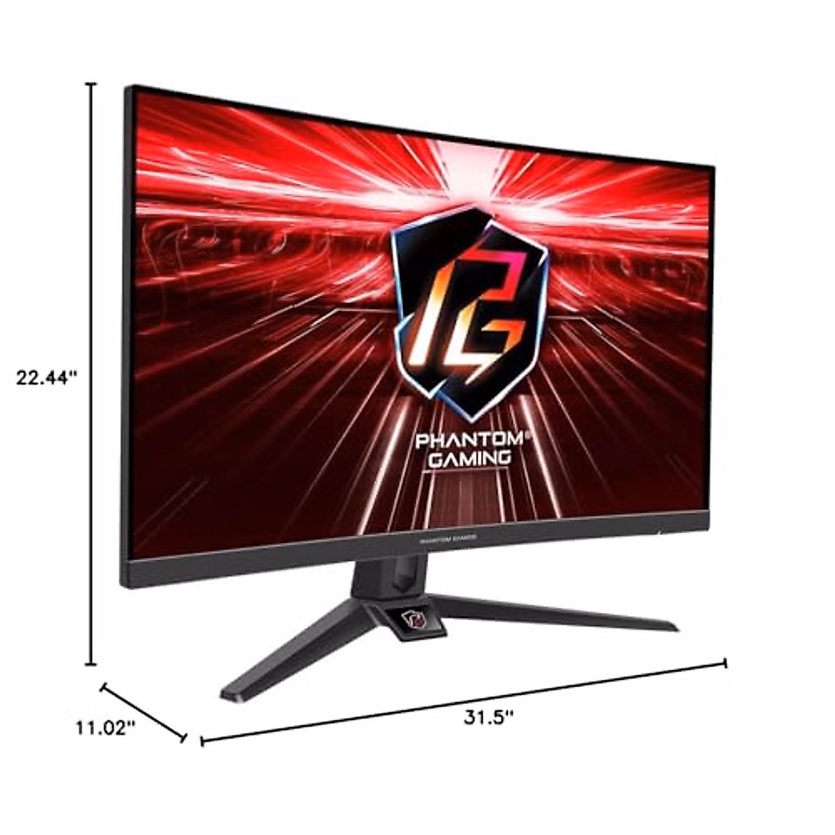 ASRock Curved Phantom Gaming Monitor, 27 inch FHD 1920 x 1080 240 Hz (144Hz and Higher) Adaptive Sync Built-in Speakers, PG27F15RS1A