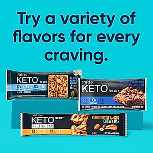 :ratio KETO Friendly Crunchy Bars, Vanilla Almond, Gluten Free Snack, 4 ct