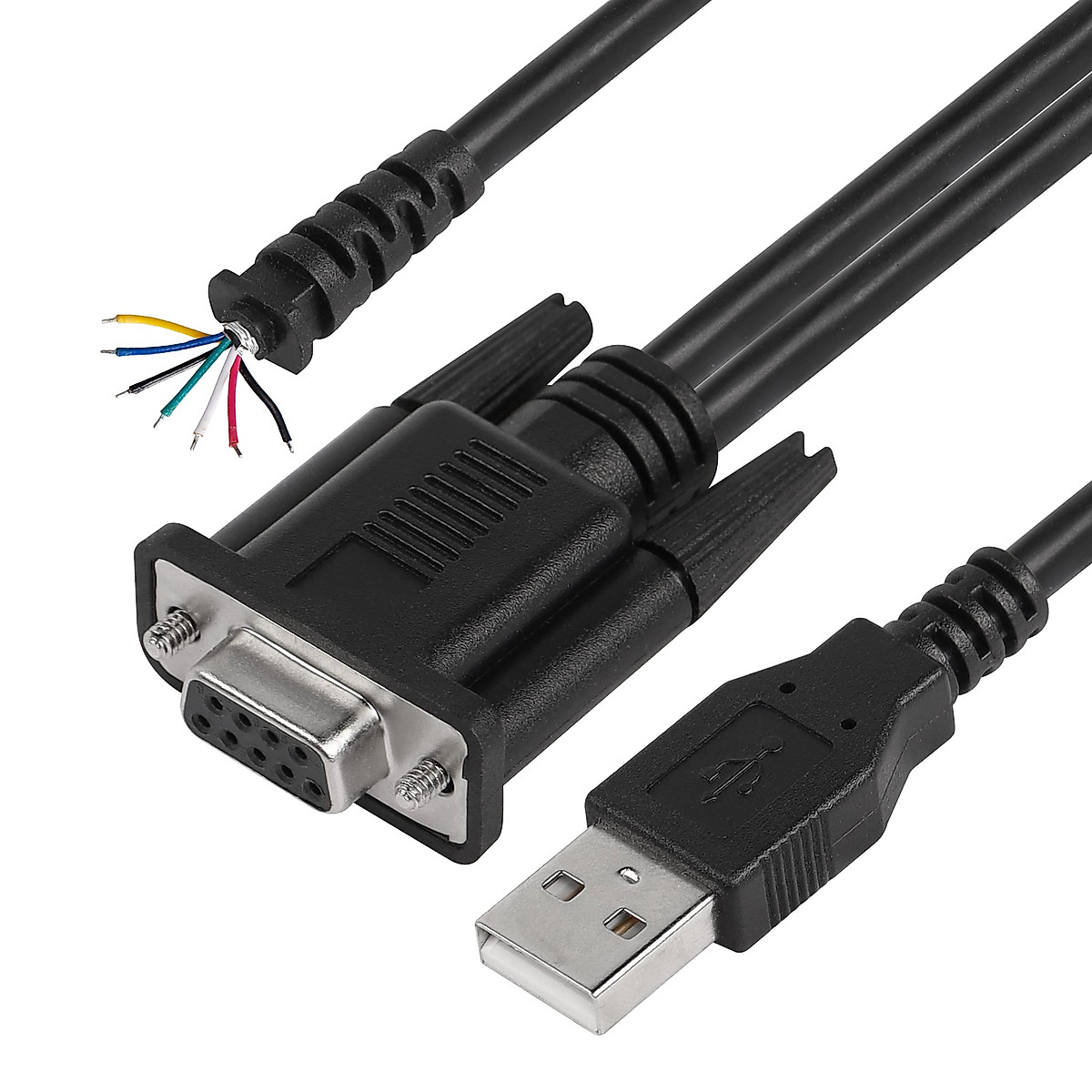 SinLoon USB to RS232 Serial Adapter & Bare Wire,USB 2.0 Male to DB9 Female Serial Cable for Windows 10, 8.1, 8, 7, Vista, XP, 2000, Linux and Mac OS X, macOS