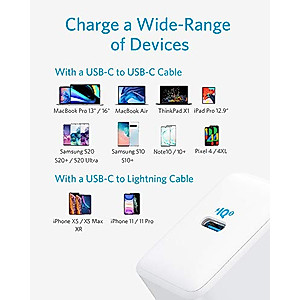 USB C Charger, Anker 65W PIQ 3.0 PPS Compact Fast Charger Adapter with 6 ft USB-C to USB-C Cable, PowerPort III Pod Lite, for MacBook Pro/Air, Galaxy S21/S10, Dell XPS 13, Note 10, iPhone and More
