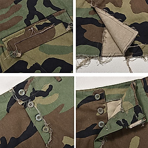 LETSVDO Women's Army Fatigue Cargo Skirts Short Green Y2K Military High Waist Split Bodycon Elastic Dresses 2023