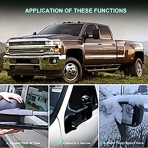 SCITOO Towing Mirrors fit for Chevy for GMC Pickup Truck 2003-2007 for Chevy for GMC for Silverado for Sierra Power Heated Signal Telescopic Pair Mirrors GM1320355 GM1321355