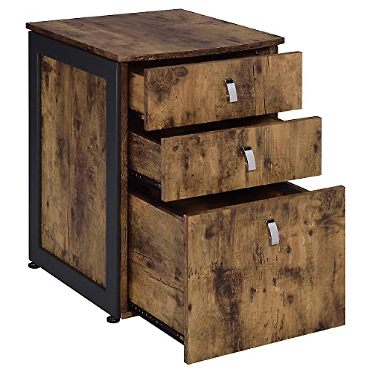 Coaster Furniture Estrella 3-Drawer File Cabinet Antique Nutmeg and Gunmetal 800656
