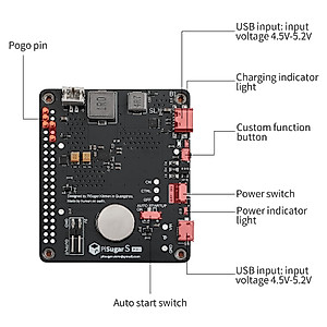 PiSugar S Plus Portable 5000 mAh UPS Lithium Battery Power Module Platform for Every Raspberry Pi 3B/3B+/4B Model Accessories handhold(Not Include Raspberry Pi)