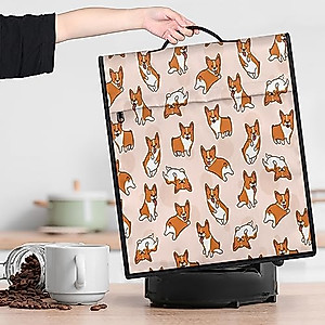 Cartoon Corgis Dog Pattern Stand Mixer Cover Foldable with Zipper and Handle Dust Cover Compatible With 6-8 Quart Kitchen Mixers Fits All Tilt Head & Bowl Lift Models
