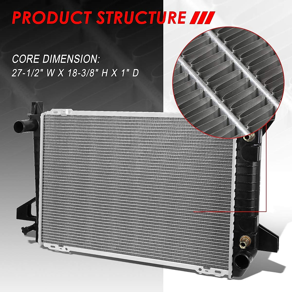 Auto Dynasty DPI 1452 1-Row Cooling Radiator Compatible with Ford F150 F250 F350 Bronco 4.9L AT/MT 85-96, Aluminum Core Factory Style