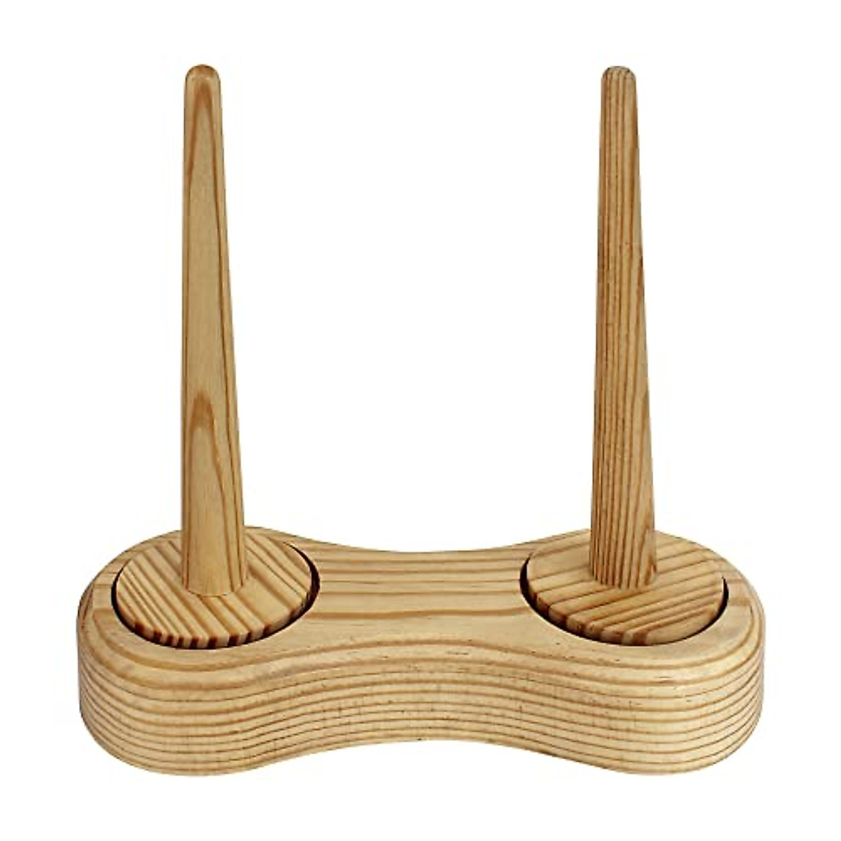 IBLAY Double Yarn Ball Holder Spindle Sewing Thread Big Base Fiber Crocheting Tool Kit Wool Skein Cord Organizer Tape Rope Storage Wooden Spinning Yarn & Thread Holder