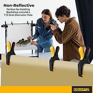 EQUIPTZ Small Spring Clamps 3 inch - 20 Pack Clamps for Backdrop Stand, Tarps, Crafts & Pool Cover with 1.5 Inch Mouth Opening - Mini Clamps for Photography Studio with Non-Detachable Jaw Pads