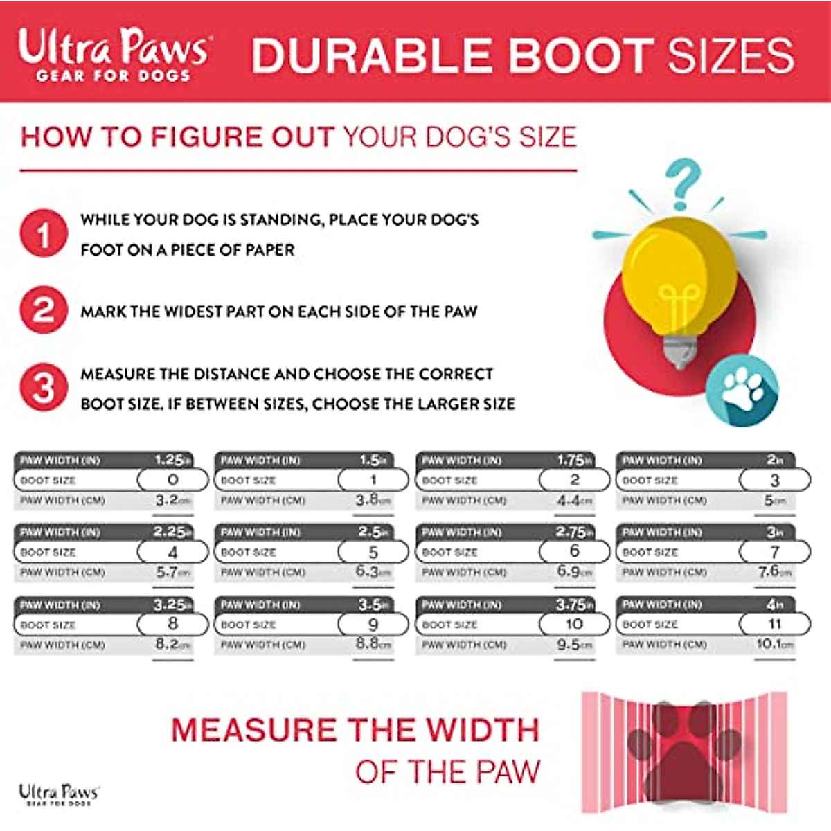 Ultra Paws Durable Boots - RED - Petite