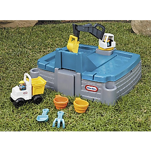 Little Tikes Dirt Diggers Excavator Sandbox for Kids, Including lid and Play Sand Accessories,Multicolor