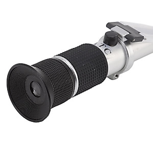 3 in 1 Refractometer, Clear Display Accurate Data Brix Refractometer High Accuracy Plastic Aluminum Adjustable Eyepiece for Food Industry