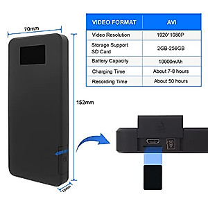 Spy Camera, Hidden Camera 64GB 10000mAh HD 1080P Portable Covert Security Nanny Spy Cam, Mini Hidden Camera with Motion Detection/Night Vision/Gravity Sensor/NoAPP