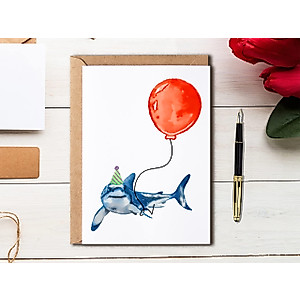 OystersPearl Shark Birthday Card - Funny Shark Greetings Card - Shark Pun Birthday Card - Childrens Birthday Card - Funny Birthday Card - Kids Cards, 5 x 7 inches