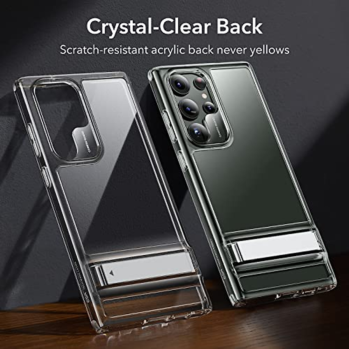 ESR for Samsung Galaxy S23 Ultra Case with Kickstand, 3 Stand Modes, Military-Grade Drop Protection, Slim Phone Cover, Boost Kickstand Case, Clear