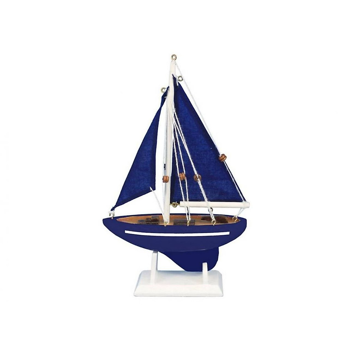 Hampton Nautical Sailboat9-119 Wooden Deep Blue Sea Sailboat9-119 Sailboat 9" - Sailboat Decoration - Sailboat9-119 Sailing Ship