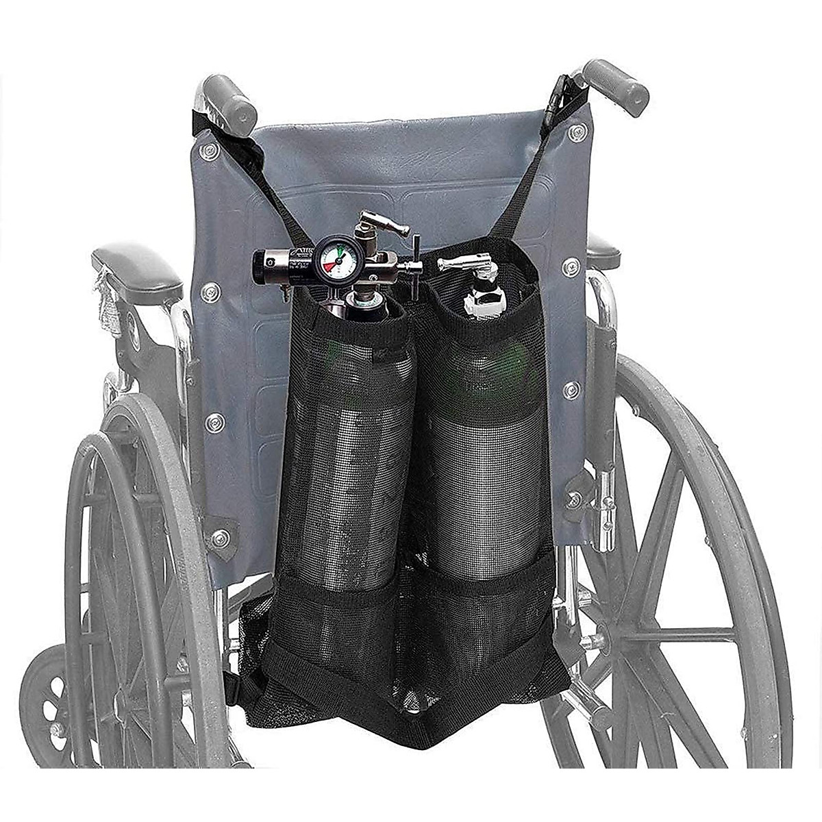 HSRG Double Oxygen Cylinder Bag, Portable Wheelchair Tank Carry Backpack Bag Holder Fits D and E Cylinders Bottle, for & Walker