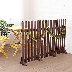 LIXIONG Garden Fence Screen Patio Solid Wood Interlocking Panels Privacy Screen Animal Barrier Restaurants Cut Off Courtyard Plants Growing，8 Size (Color : Brown, Size : 42x30cm)
