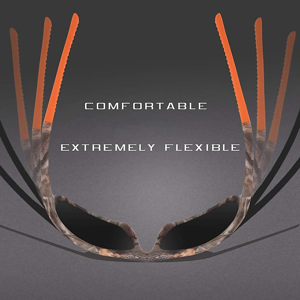 JIANGTUN Camo Polarized Sport Sunglasses UV Protection,Ideal for Driving Fishing Cycling Running, Camo Frame Red Mirror Lens