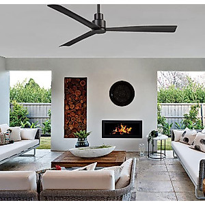 MINKA-AIRE F787-CL Simple 52 Inch Outdoor 3 Blade Ceiling Fan with DC Motor in Coal Finish
