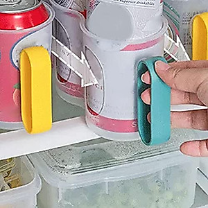 XinYuan 3 Pack Portable Soda Can Organizer,Refrigerator Organizer Bins Drink Holder Storage Beer Can Racks,Beverage Holder with Handle for Refrigerator Shelves