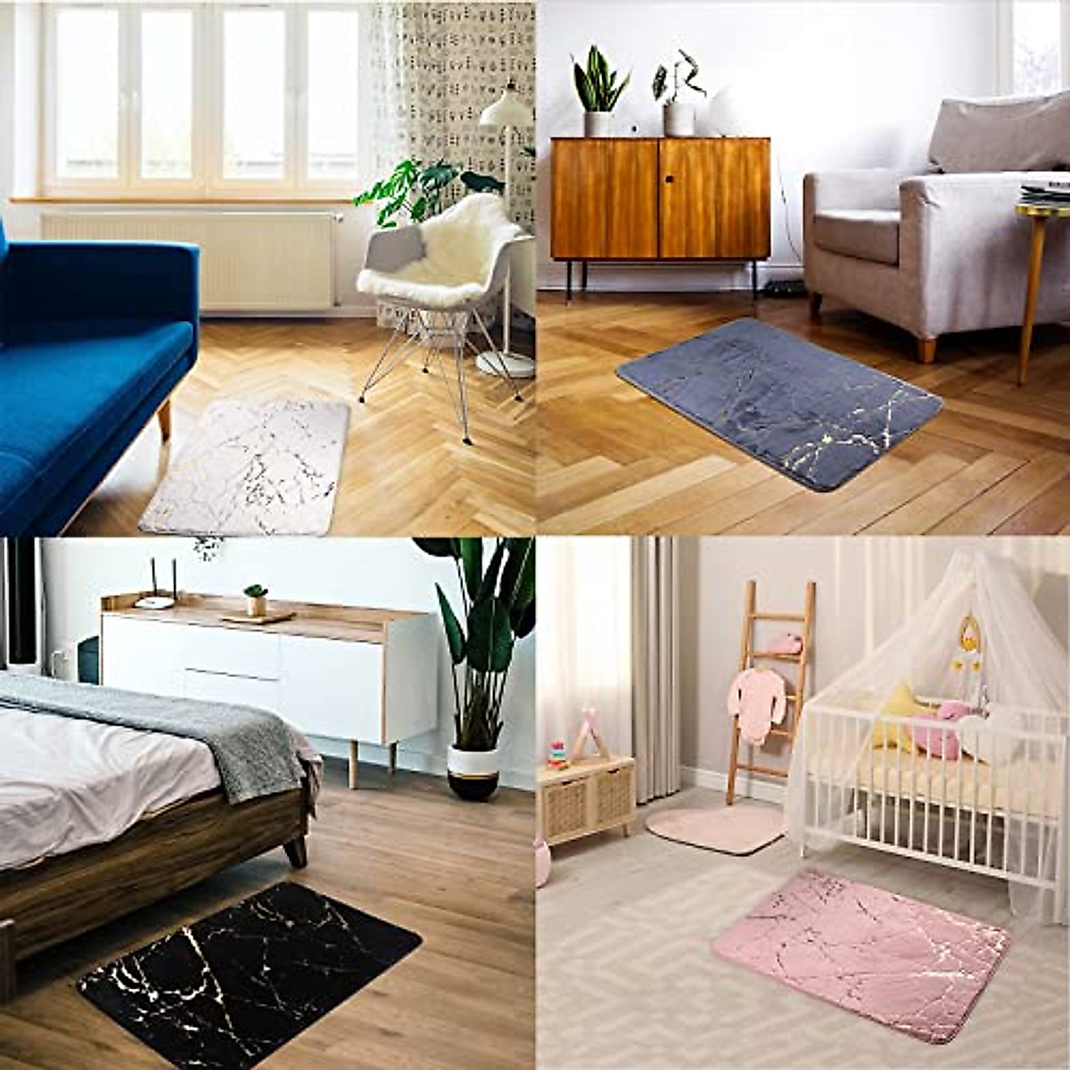 Flixsonic Bathroom mat Luxurious Ultra Soft Non-Slip Absorbent Quick Dry ，Machine Washable Shower Rug, Perfect mat for Bathroom,Kitchen, and Bedroom Decor (19.7 x 31.5 Inch, White)