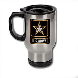ExpressItBest Stainless Steel Coffee Mug with U.S. Army Star Logo