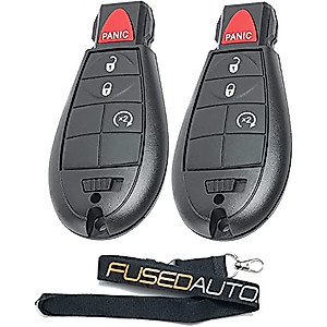 JalopyTrade Pair of Electronic Keyless Entry Remotes Fob FOBIK Compatible with Dodge (FCC ID: IYZ-C01C) 4 Button + ONE Free Lanyard