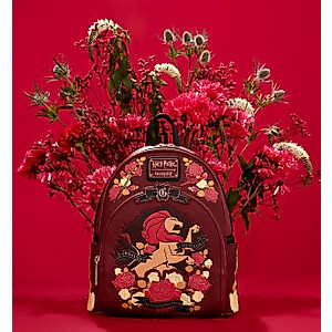 Loungefly Harry Potter Gryffindor House Floral Tattoo Mini Backpack