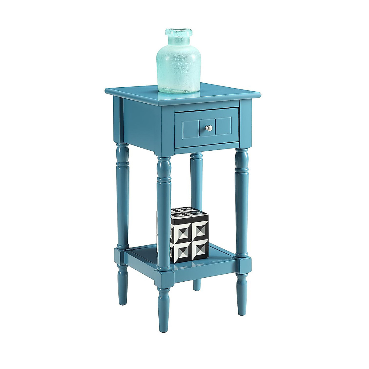 Convenience Concepts French Country Khloe 1 Drawer Accent Table with Shelf, Blue