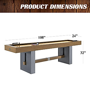 Barrington Billiards 9' Urban Shuffleboard Table with Scratch-Resistant Playfield and 8 Puck Set