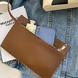 Canvas Womens Crossbody Handbag Shoulder Bag Purse Set Top Handle Satchel Casual Messenger Bag with Adjustable Shoulder Strap (beige)