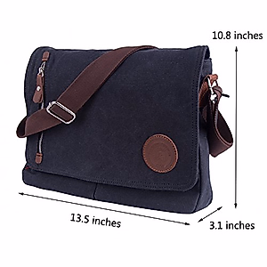 Small Messenger Bag for Men Women Casual Work Bag Canvas Satchel Bag Bookbag for Traveling Camping
