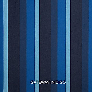 Mozaic AMPS116908 Indoor Outdoor Sunbrella Square Pillows, Set of 2 16 x 16 Blue Stripes