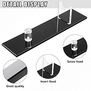 2 Pcs Acrylic Knife Display Stand Fixed Blade Knife Collection Display Stand Holder for Single Knife Rustic Cabin Home Decor (Black Base)
