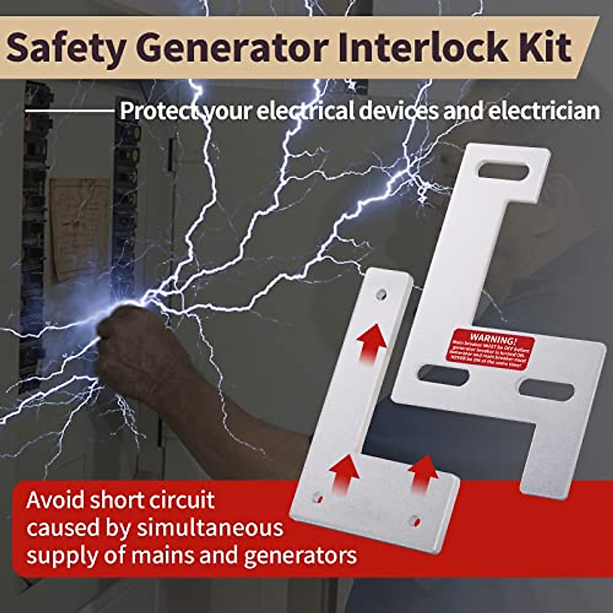 Generator-Interlock Kit for Siemens Murray - 150 or 200 amp Panels, 1-1/4” Spacing Between Main Breaker & Generator Circuit Breaker, Professional Interlock Kit for ITE, Gould, Thomas, Betts, Siemens