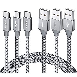 eyjiew USB C Cable [3ft, 3-Pack], 3A Fast Charging USB A to Type C Cable Braided Cord Compatible with Samsung Galaxy S22 S21 S20 S10 S9 Ultra 5G, A52 A51 A70 A71 A72 A80 A90, Pixel 6 5 3a 2, LG, Moto