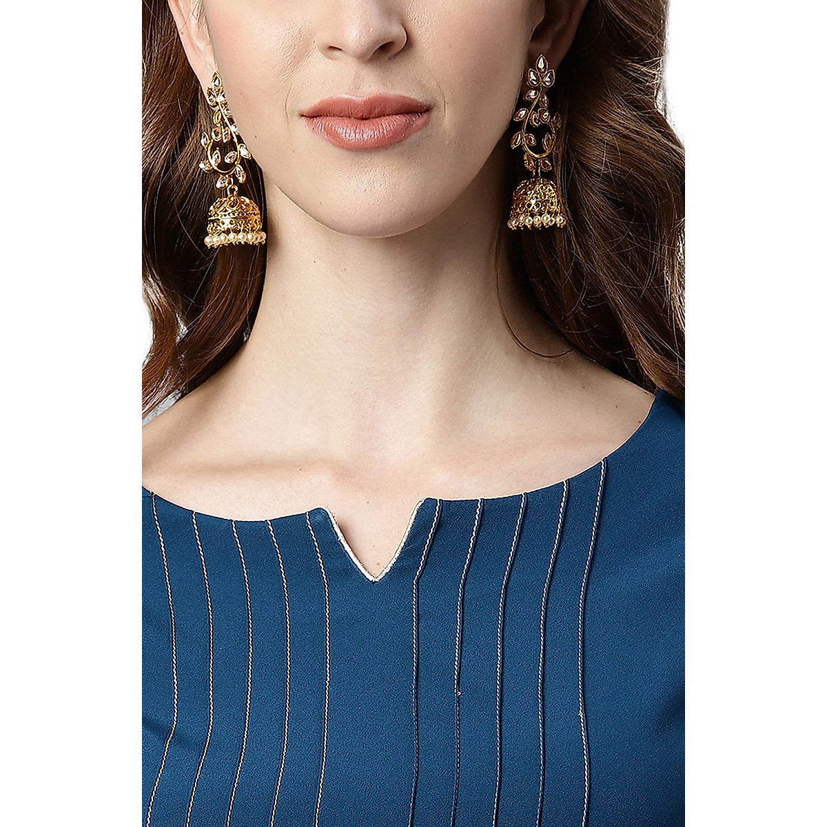 Janasya Kurta Set for Women Teal