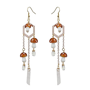 ZKBKJSPZJB Mushroom princess // mushroom earrings. Woodland earrings.Holographic Earrings………