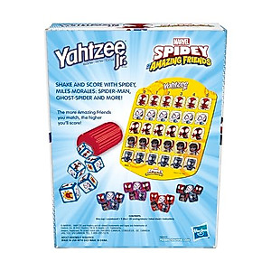 Hasbro Gaming Spidey and His Amazing Friends Yahtzee Jr.Marvel Edition Board Game for Kids, Ages 4 and Up (Amazon Exclusive)