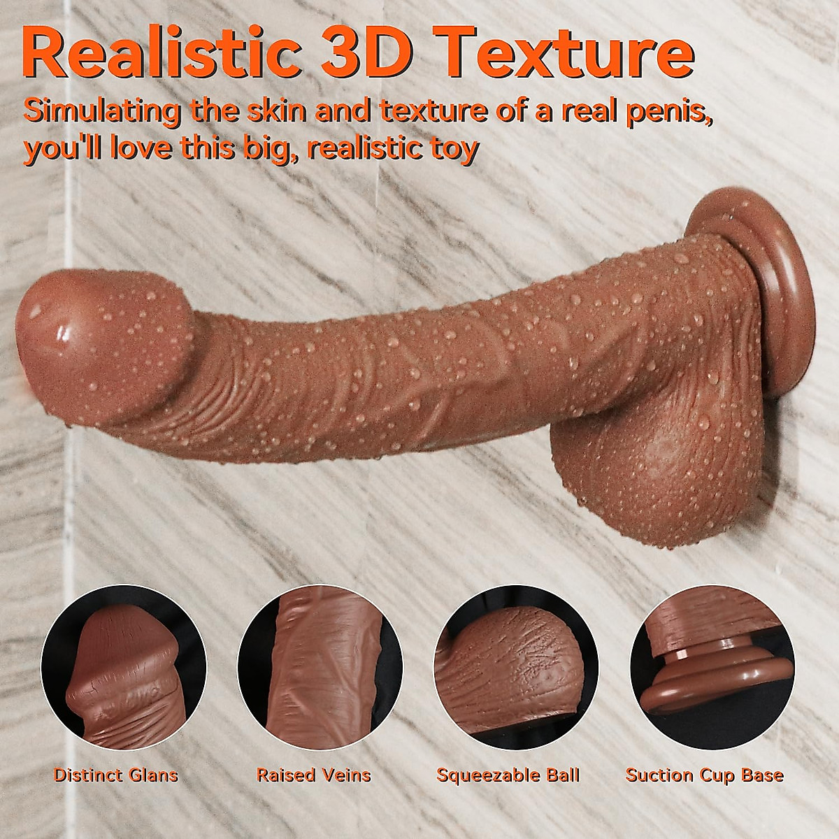 CaHase 13 Inch Huge Dildo Black 2'' Diameter Realistic with Strong Suction Cup, Soft & Sturdy Double-Layer TPE + Silicone Big Dildos for Adults Pleasure Sex Toys & Game