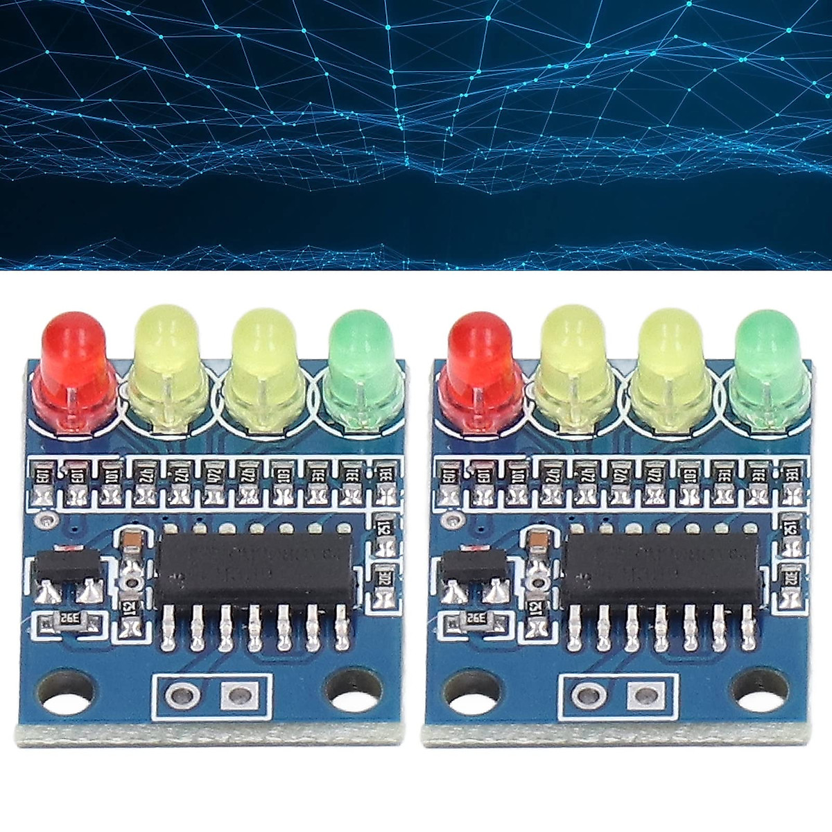 2Pcs Battery Level Indicator Battery Capacity Module Battery Level Indicator Module Module Capacity Tester Board 4 Phase 12V with 4pcs LED