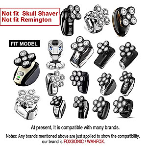 WAHFOX 7D 7 Heads Shaver Replacement Head 7 Blades 7D Replacement Shaver Head Blade 7 Heads Beard Electric Razor Shaver Head (Silvery)