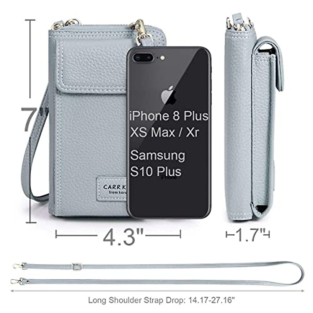 Women Crossbody Cell Phone Bag Small Shoulder Purse Leather Travel RFID Card Slots Wallet Case Handbag Phone Pocket Baggap Clutch for iPhone 11 Se 2020 11 Pro Xr X Xs Max 8/7/6 Plus Samsung