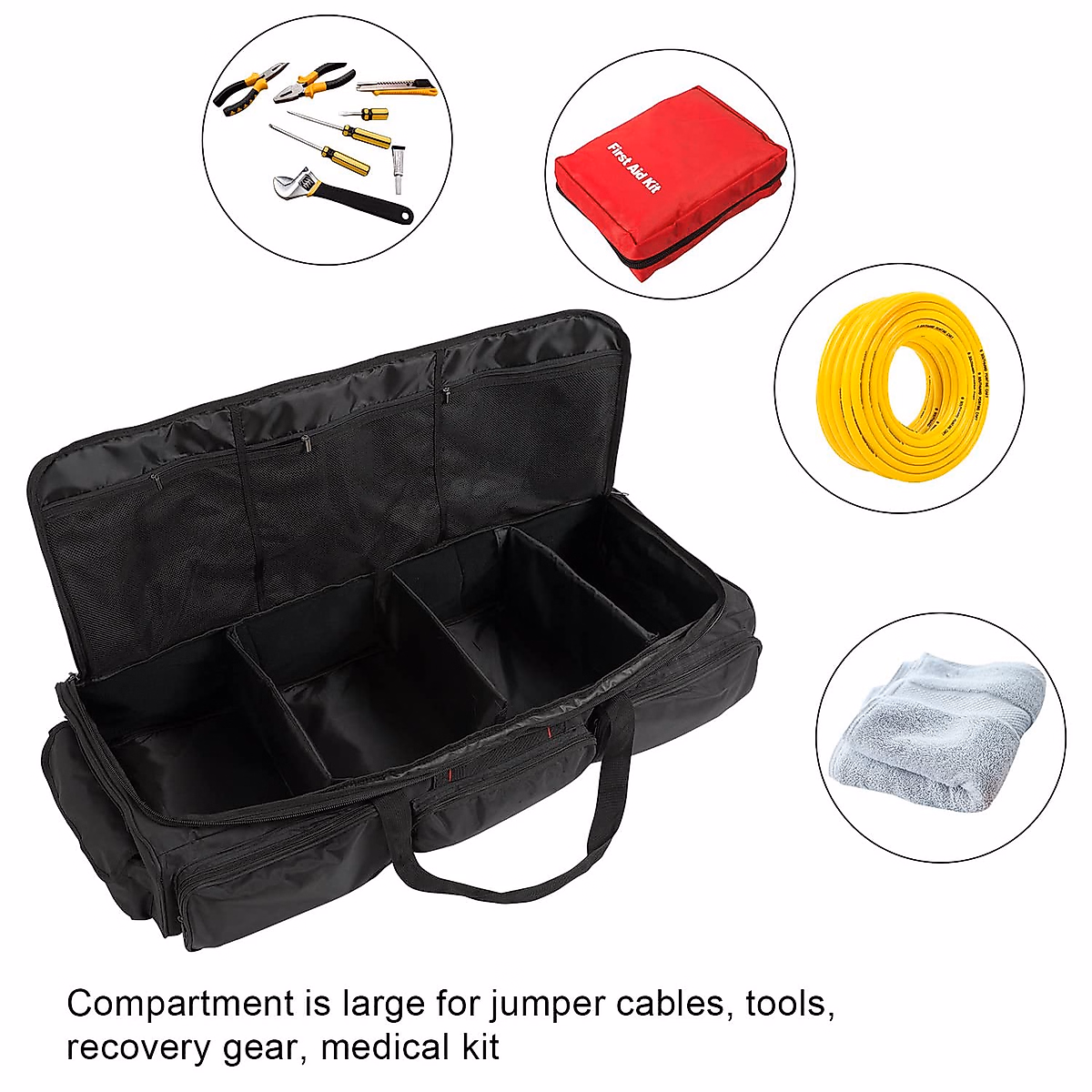 Winunite Compatiable with 2025-2024 F150 4 Doors Underseat Storage Bag Full Size Pickup Under Seat Organizer with 3 Detachable Inner Dividers Anti-slip Bottom Bag